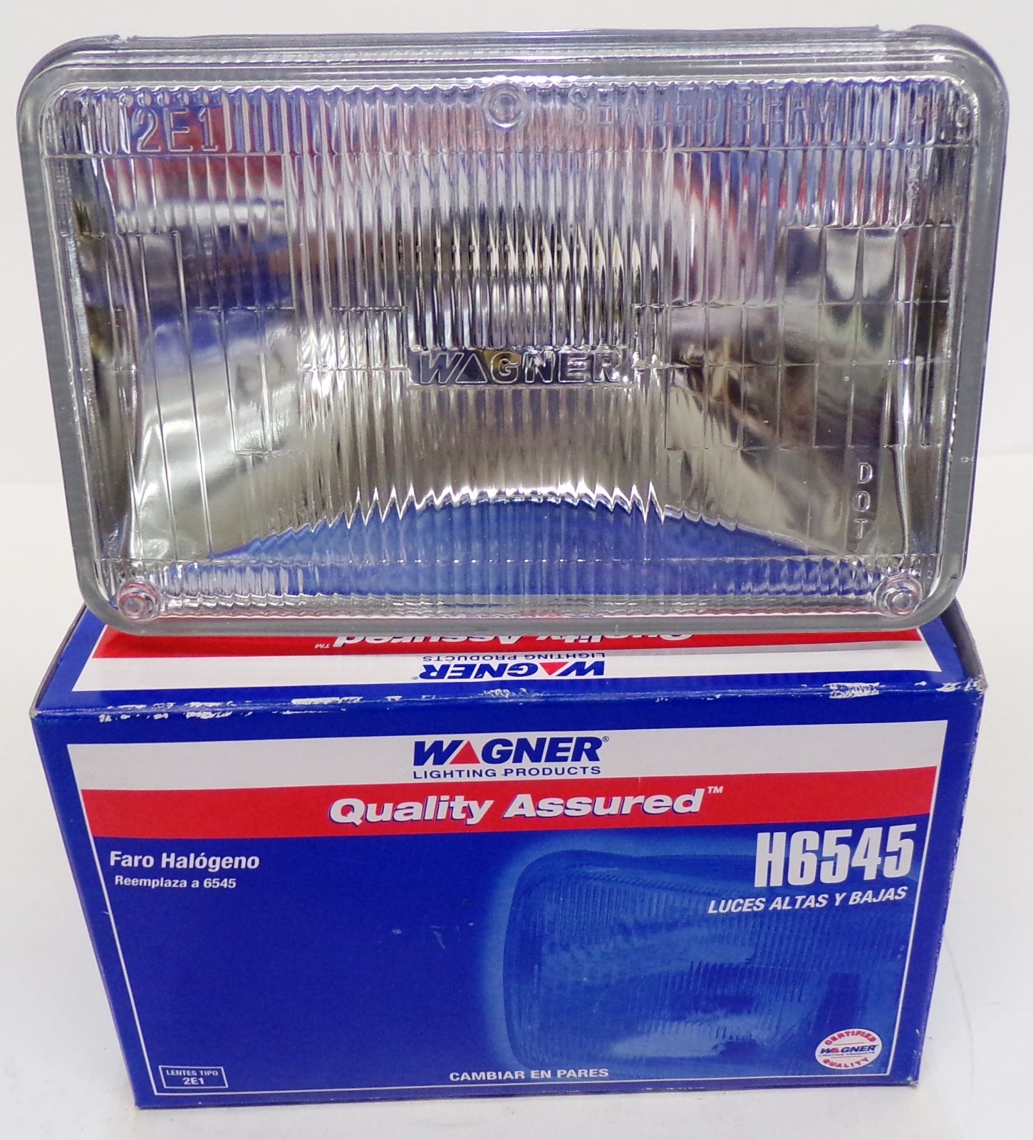 WAGNER HALOGEN HEADLAMP H6545, HIGH/LOW BEAM, VOLTS 12.8, WATTS 65/45 ...