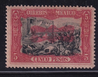 uco10 Mexico 1916 Civil War Corbata red overprint on serie 1910 Sc#527 ...