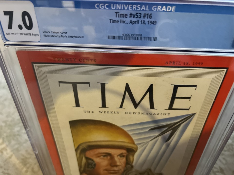 Time Magazine 1949 Chuck Yeager Greatest Pilot CGC 7.0 Newsstand New ...