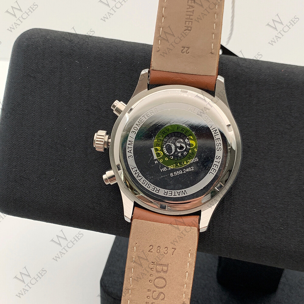 Hugo Boss HB1513476 46mm Stainless Steel Case and Brown Leather Band ...