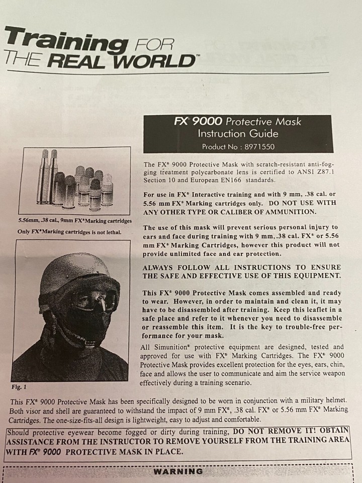 New Simunition FX 9000 Protective Mask - Free Shipping | eBay