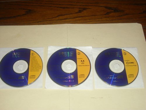 HP CD-Writer Plus Software & Documentation CDs w Adobe PhotoDelux ...