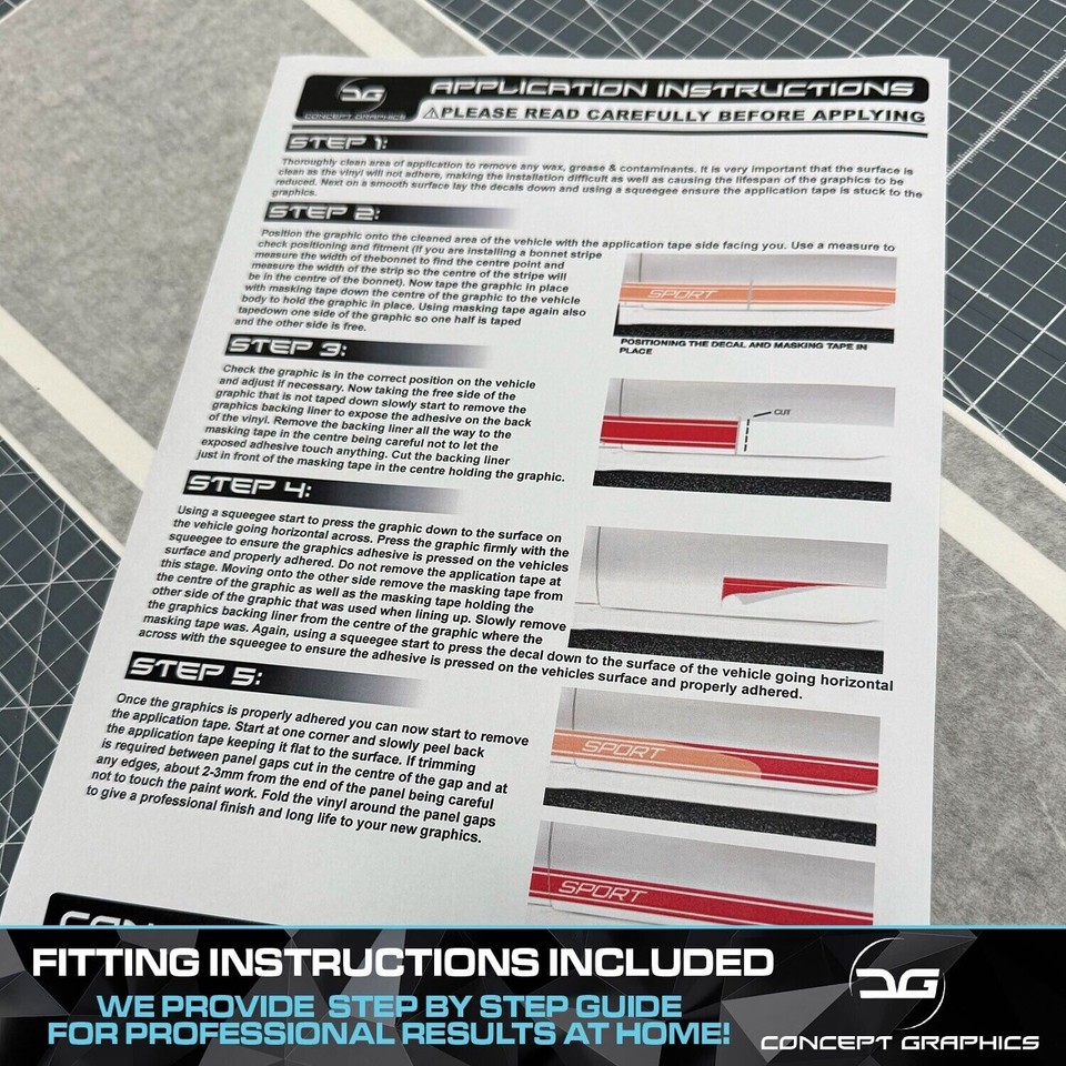 Fits Ford Transit custom Van Bonnet Premium Vinyl Pin Viper Stripes ...