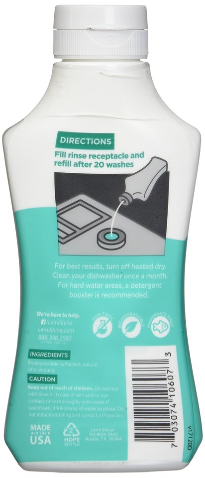 Lemi Shine 8.45 Oz. Shine + Dry Rinse, Natural Rinse Aid, Powered by ...