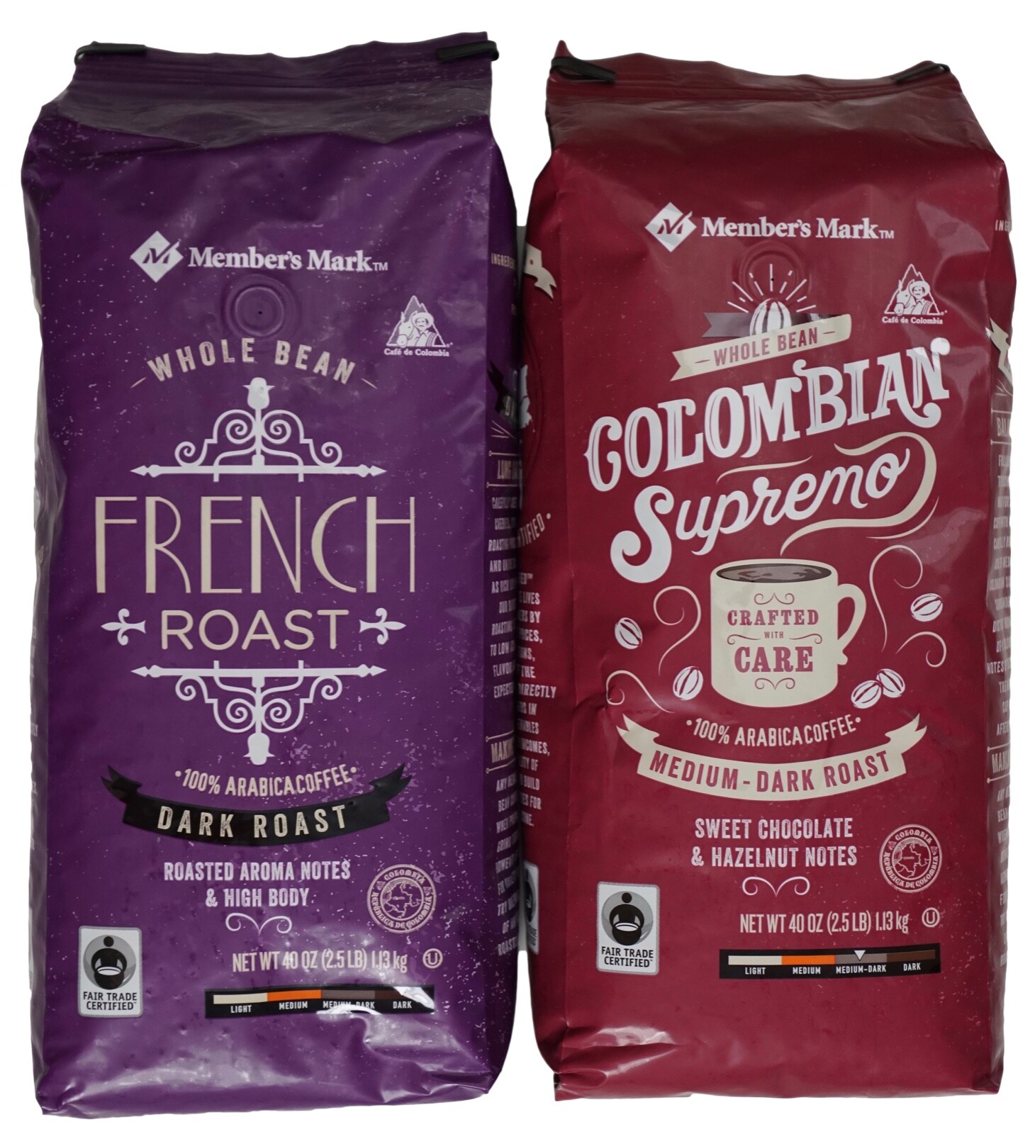 Member's Mark Coffee French Dark Roast or Colombian Supremo Whole Bean ...