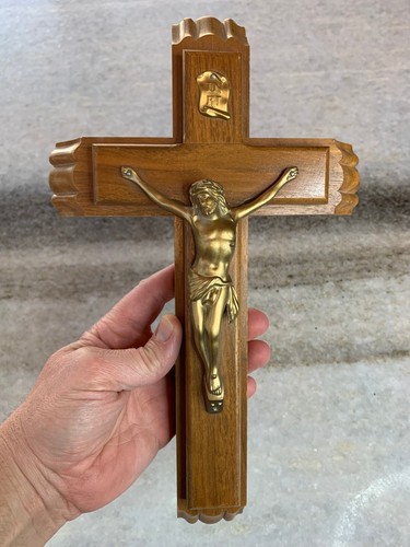 Vintage Ornate Wooden Catholic/Christian Cross/Crucifix w/Jesus Candles ...