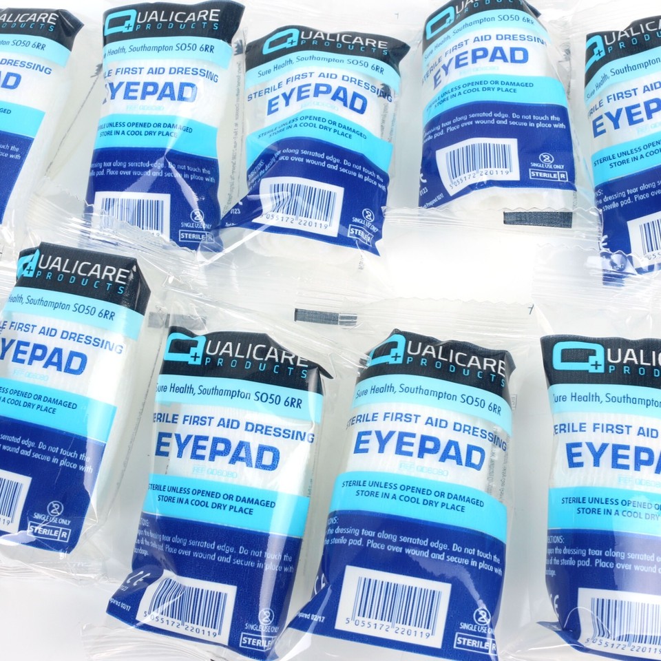 2 x Soft STERILE Eye Patch Bandages Round Pad Medical Dressing HSE ...