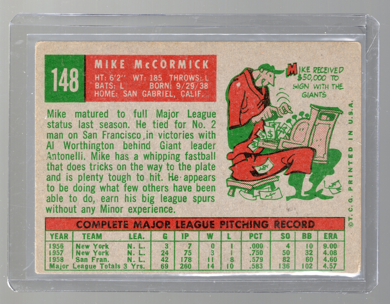 Mike McCormick 1959 Topps #148 | eBay