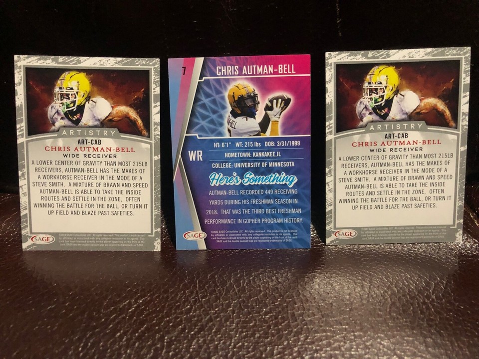 2021 Sage Artistry Chris Autman-Bell # ART-CAB(2) / Base Card #7 | eBay