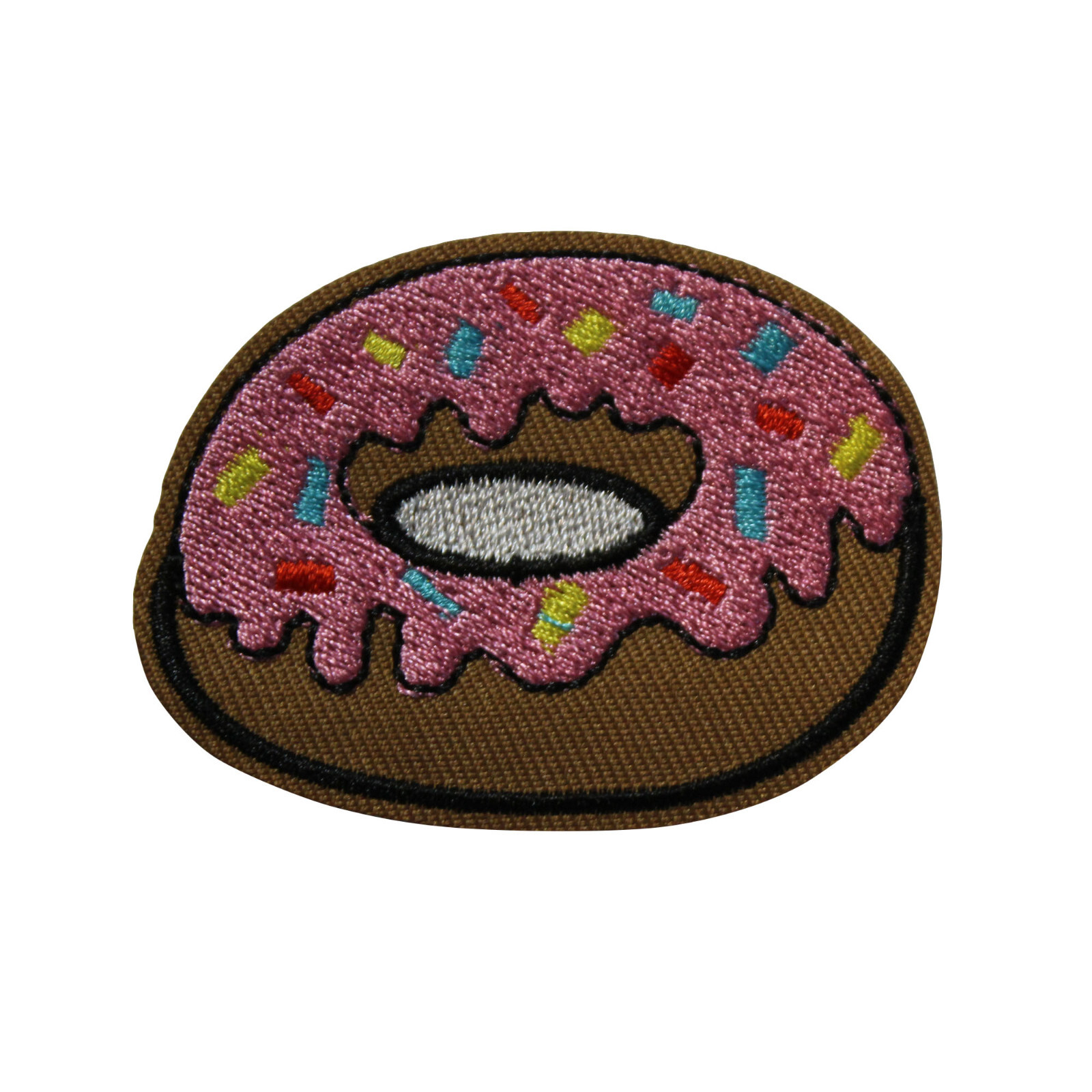 Pink Sprinkle Doughnut Embroidered Iron On Patch - Baking Food Snak 158-Q | eBay