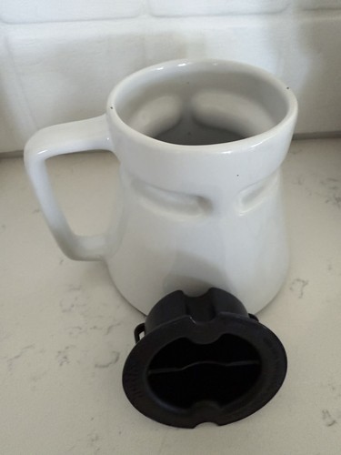 Vintage Hotjo White Travel Mug 12 oz. Black Lid No-Slip Base | eBay