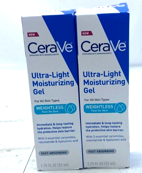 CeraVe Ultra-Light Moisturizing Gel For All Skin Types 1.75fl Lot Of 2 ...