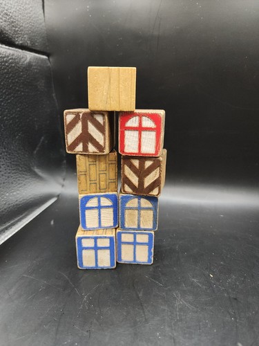8 Vintage Building Blocks Scandinavian House Design double sided | eBay