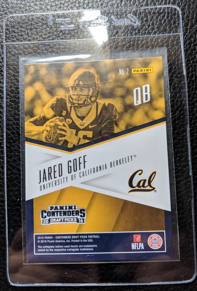 2016 PANINI CONTENDERS SCHOOL COLORS JARED GOFF ROOKIE CARD RC RAMS ...
