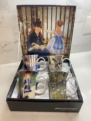 McIntosh Fine Bone China Set of 4 Impressionists Classics Coffee Mugs ...