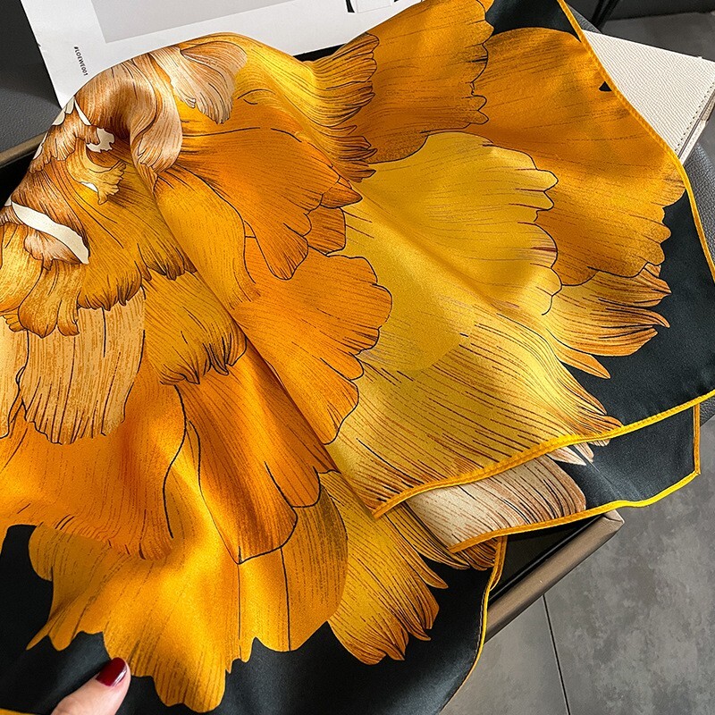 100% Silk Mulberry 26" Square Scarf Women Neckerchief Wrap Turban ...