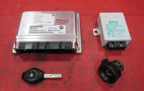 01 BMW 330Ci AT DME ECU ECM PCM EWS Engine Computer Key Set 7512215 ...