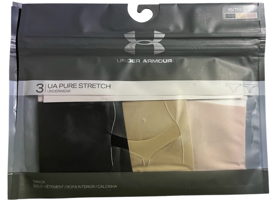 Under Armour Women's UA Pure Stretch Thong Underwear 3 Pack 3 Colors XS ...