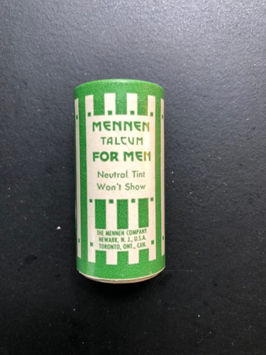 Antique Rare 1 3/4" Size Mennen's Talcum Powder for Men Tiny Tin Sample ...