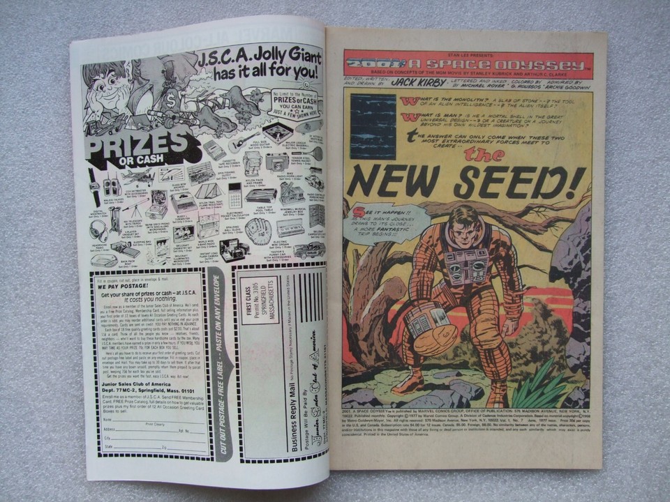 2001, A Space Odyssey #7 1st appearance of The New Seed". By Jack Kirby ...