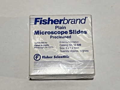 Fisherbrand Plain Microscope Slides Precleaned, NOS, Sealed Part # 12 ...