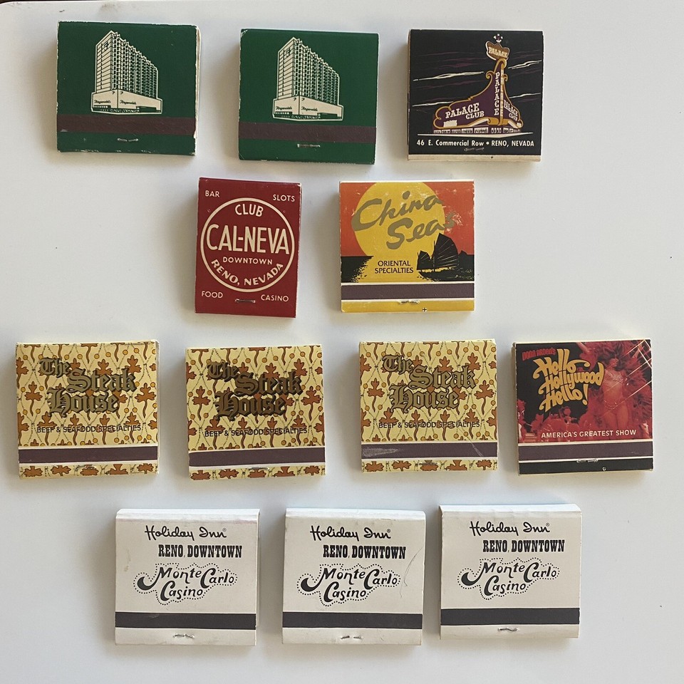 Lot - 12 Vintage Matchbooks - Reno, Nevada - Palace MGM Fitzgeralds’s ...