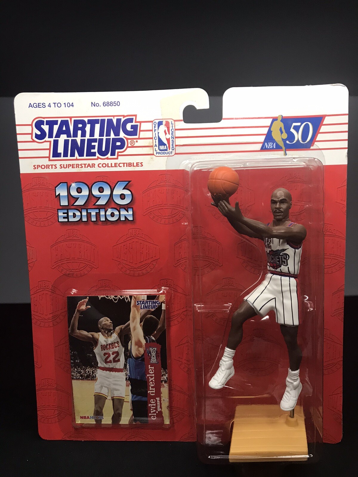 1996 Starting Lineup Clyde Drexler Houston Rockets Kenner NBA ...