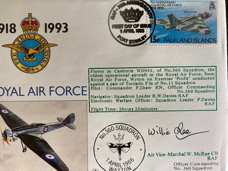 RAF Cover - No.360 Squadron - Signed AVM William McRae - Nuclear ...