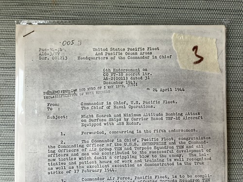 WWII US Navy Declassified WWII Documents, File Copy Aviation History ...