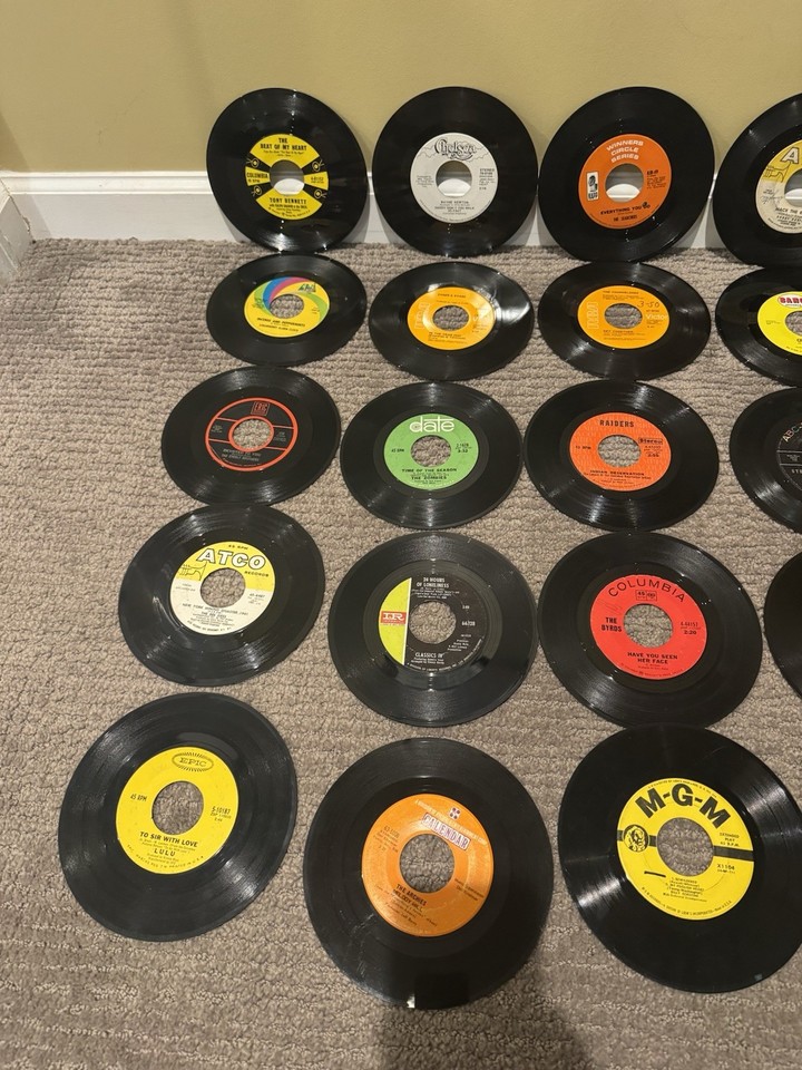 Lot of 25 Oldies Vinyl 45 RPM Jukebox Records Mix 50s /60's / 70s 7 ...
