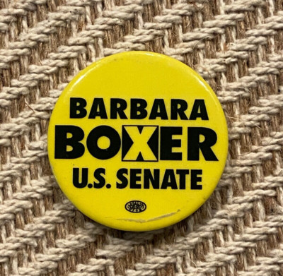 1-3/4" Barbara Boxer California U.S. Senate Pinback Button Pin | eBay