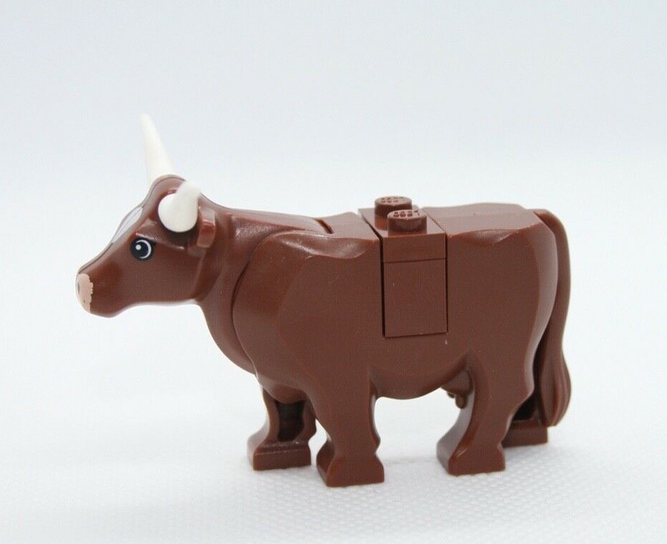NEW Lego Cow Calf - Brown Black and White Medium Nougat Tan Farm Animal ...