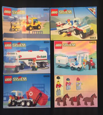 Lego System Instructions Job Lot Of 5 - 6405 / 6594 / 6663 / 6667 ...