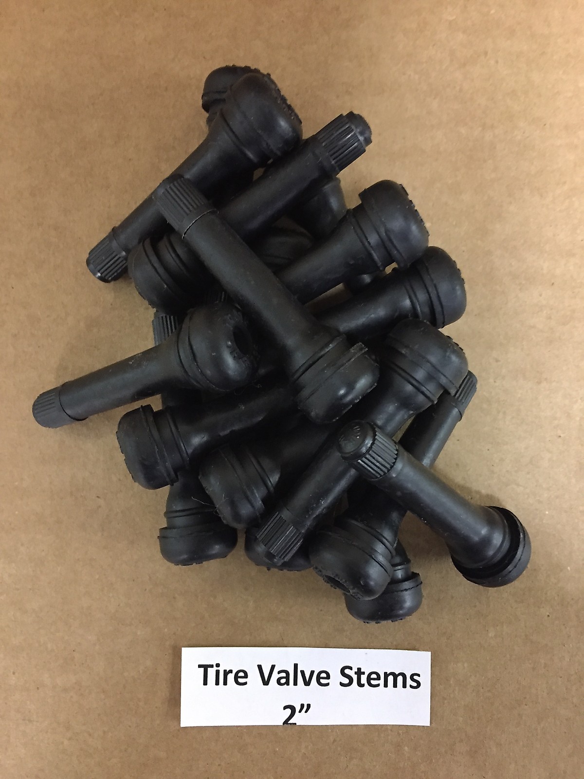 Set of 25: Snap In Black Rubber Tire Valve Stems 2" Tubeless TR418 USA ...