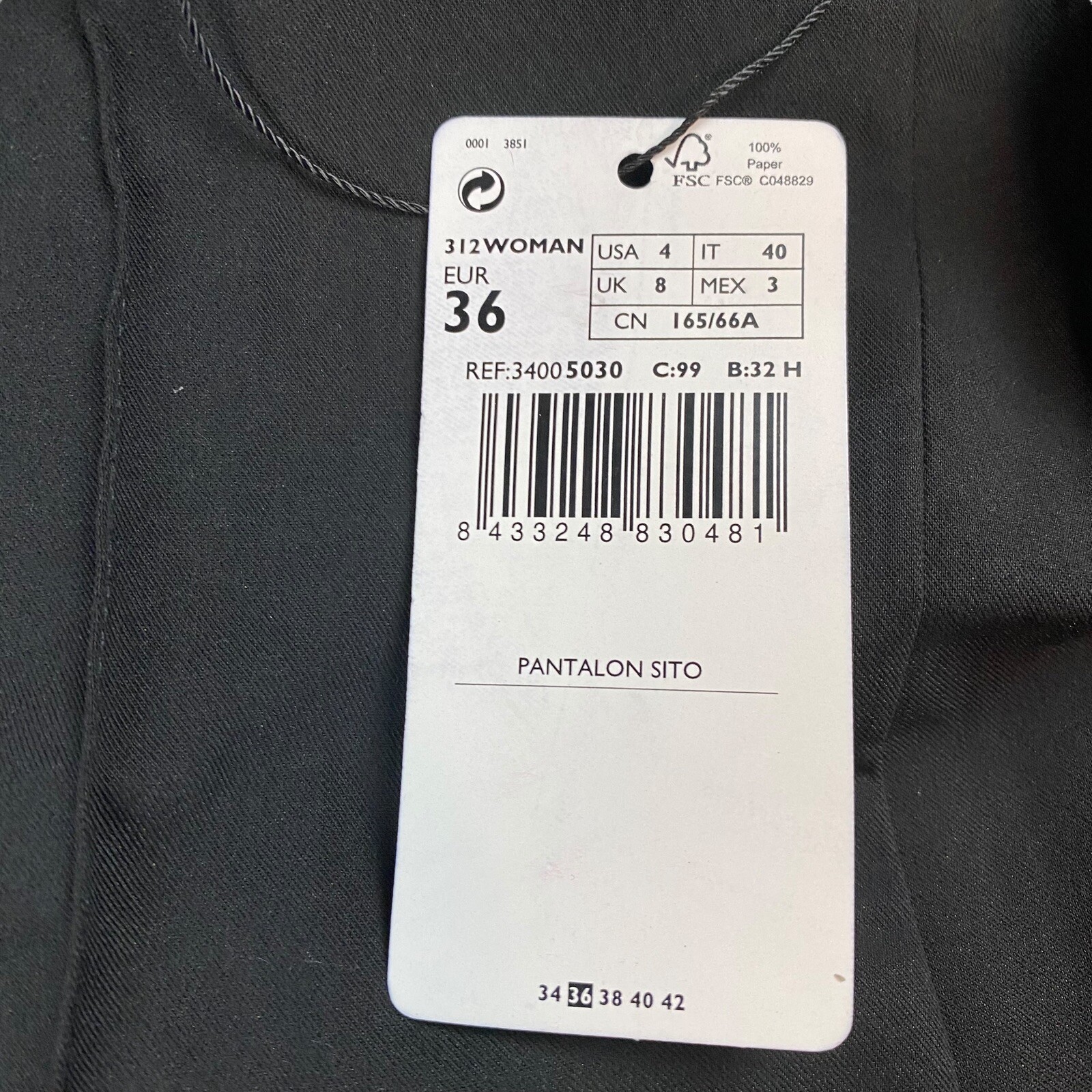 Women’s MNG Suit Pants ‘312 Woman’ Black Size 4 USA Size 36 EUR NWT! | eBay