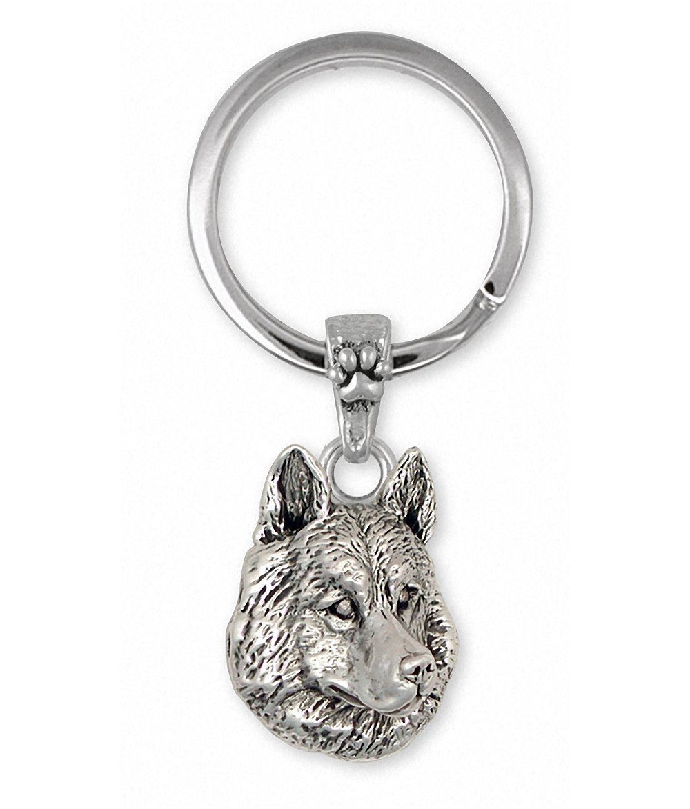 Siberian Husky Key Ring Jewelry Sterling Silver Handmade Dog Key Ring ...