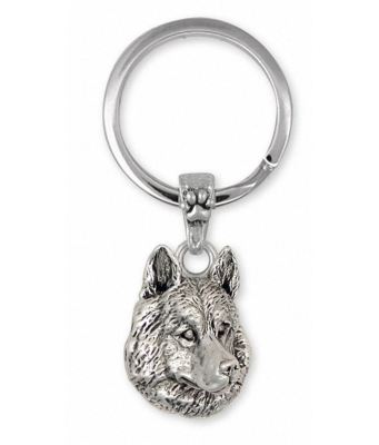 Siberian Husky Key Ring Jewelry Sterling Silver Handmade Dog Key Ring ...