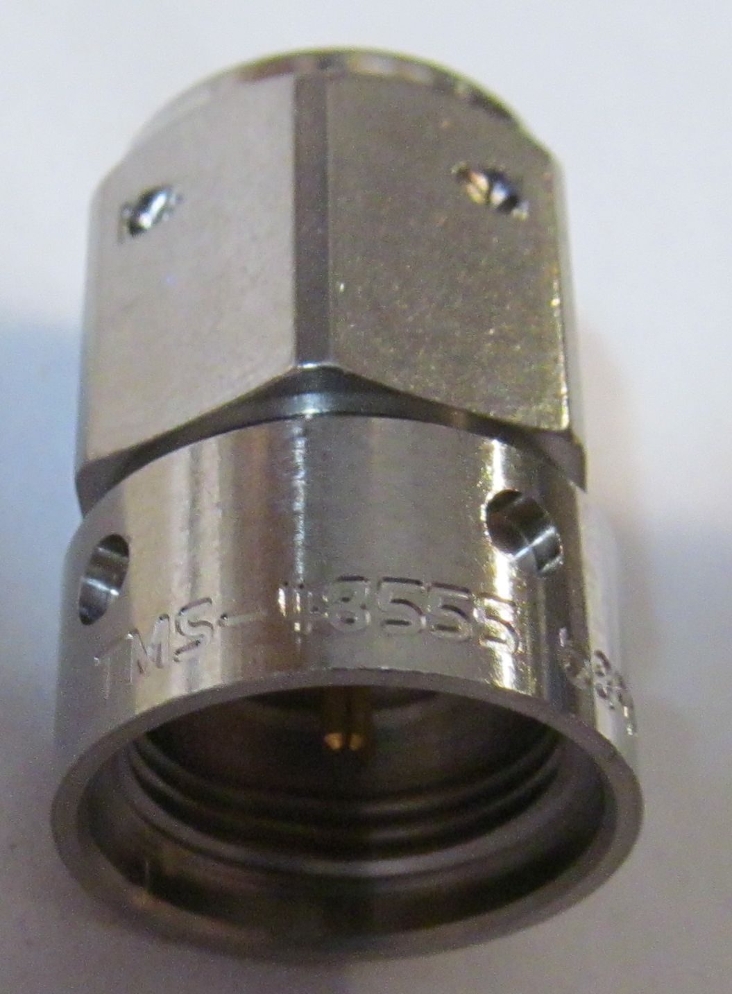 2x TMS-48555 COAXIAL CONNECTORS STAINLESS STEEL GOLD PLATED AIRCRAFT ...