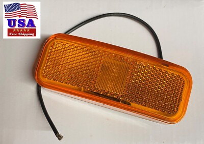 4" Amber Rectangle Surface Mount LED Clearance Marker Light 2 Diode ...