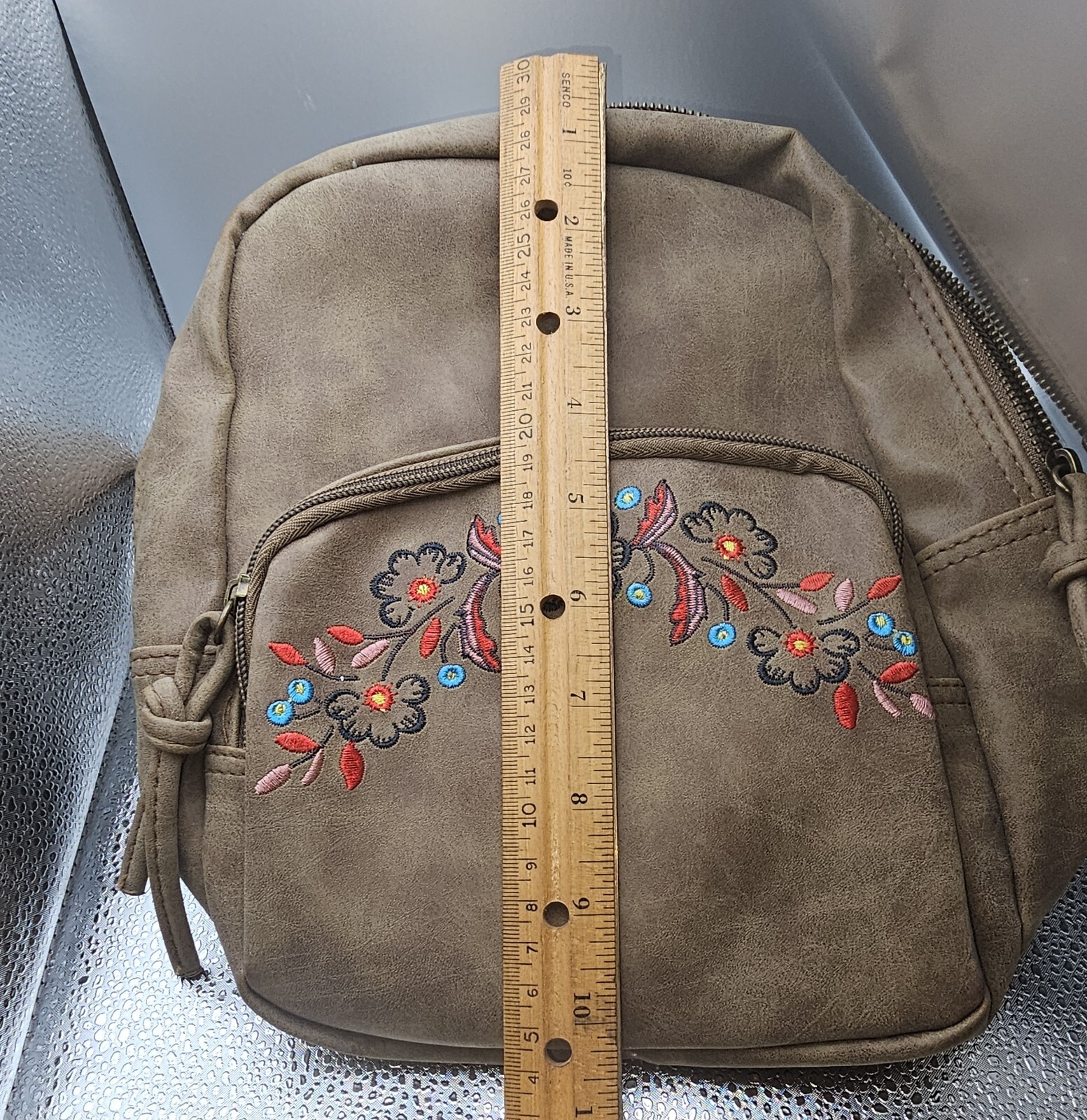 Beautiful Backpack Embroidered Faux Leather Very Good Shape | eBay