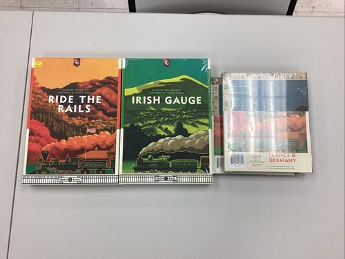 RIDE THE RAILS & IRISH GAUGE iron rails 1 and 2 board games w extra ...