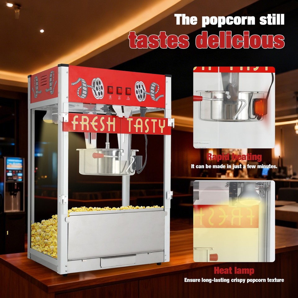 Movie Theater Commercial Tabletop Popcorn Machine Popper Maker 30/16/12 ...