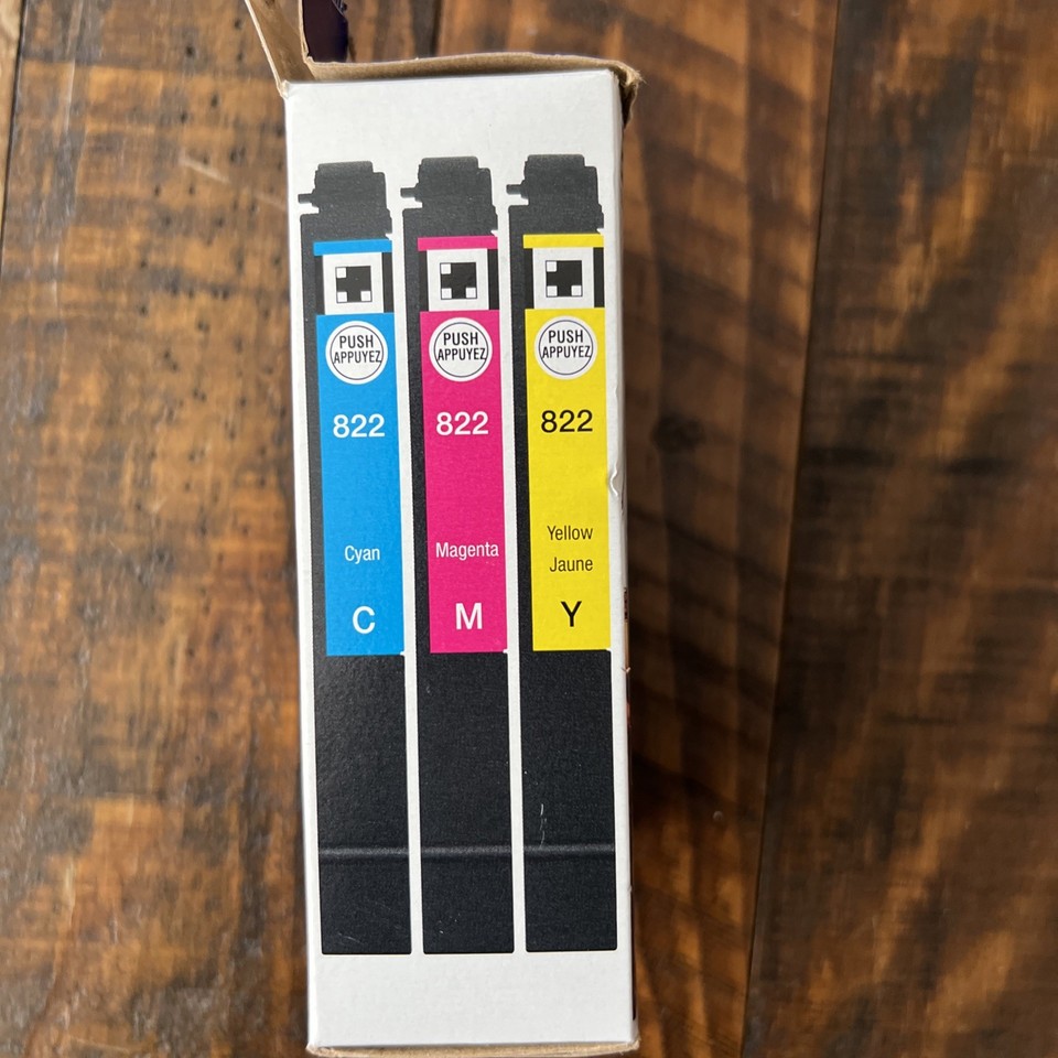 Genuine Epson 822 Color Printer Ink Exp 10/24 Sealed Cartridges | eBay