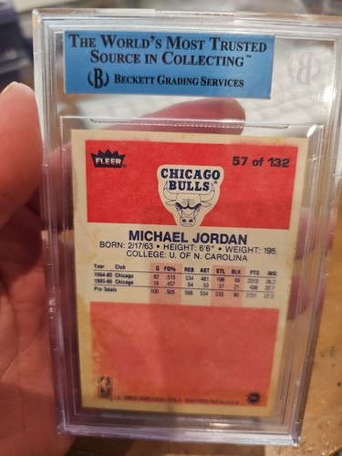 1986 MICHAEL JORDAN FLEER ROOKIE CARD #57 CHICAGO BULLS HOF ICONIC RC ...
