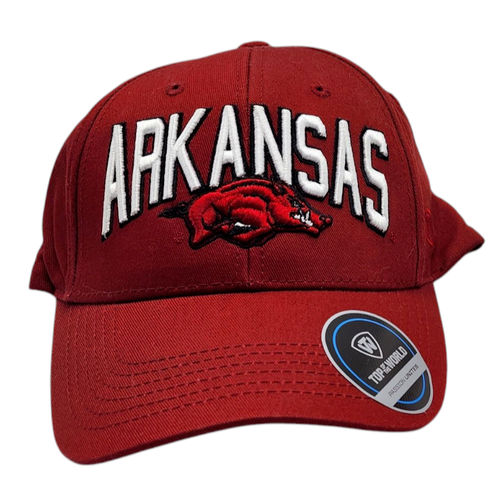 Arkansas Razorbacks Red Hat Adjustable White Letter TOW Top of the ...