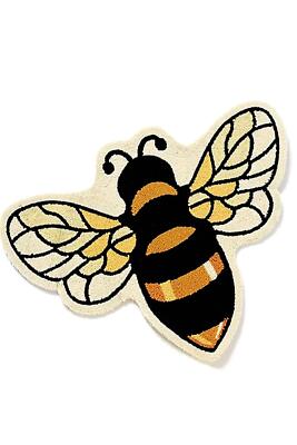 Plow & Hearth Indoor/Outdoor Washable Garden Shaped Rug Bee | eBay