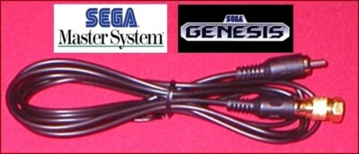6Ft RCA Cable & GOLD RF Coax TV Adapter for Sega Master System & Sega ...