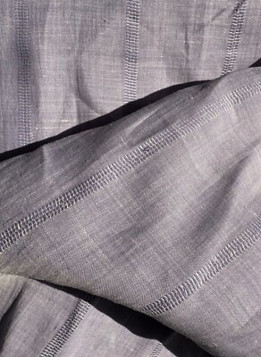 Linen Ramie Woven Fabric Yarn Dyed Dobby Stripe Blue Light weigh 56 ...