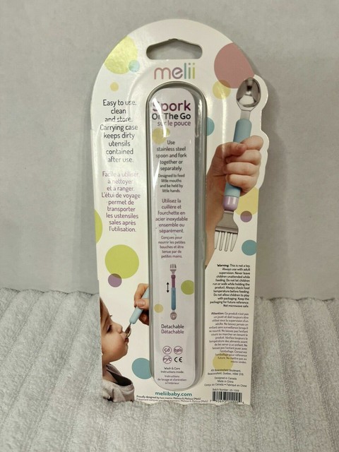 Two Melii Spork Travel Utensils Pink & Purple Baby Kid Spoon Fork Girls ...