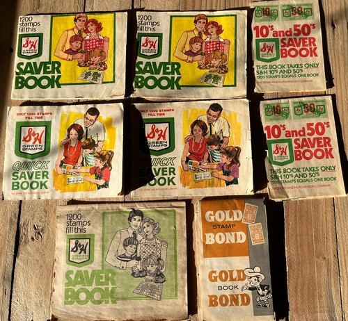 Vintage S&H Stamps Quick Saver Book Sperry & Hutchinson Gold Bond Lot ...